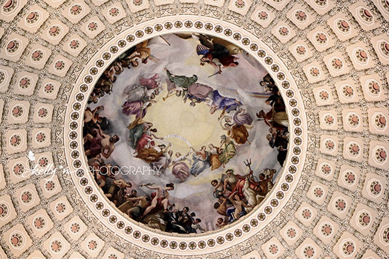 Rotunda 2- Fresco Photography, Apotheosis of Washington, US Capital ...