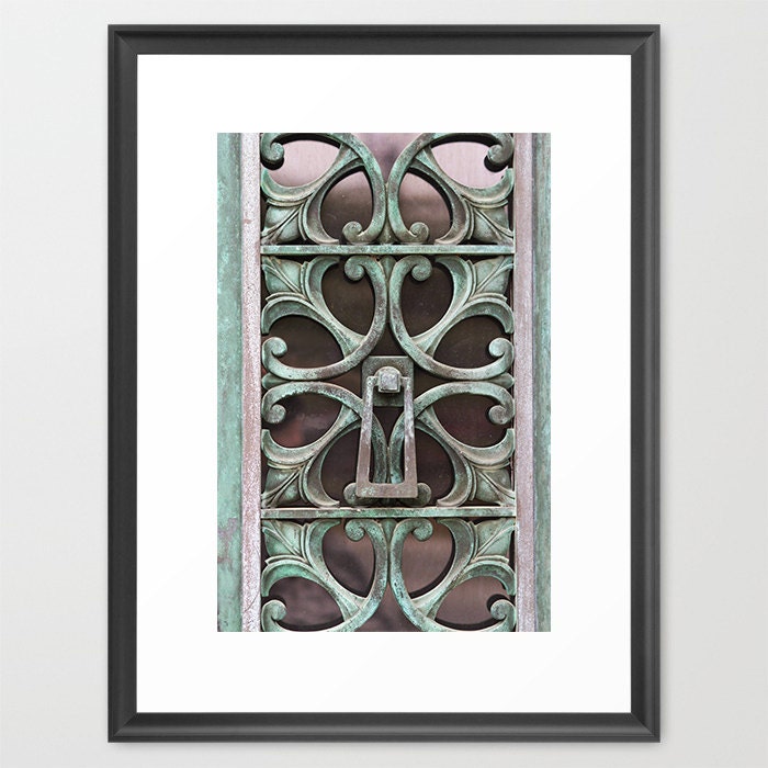 Gate Photography- Art Deco Iron Work Gate Photo, Patina Green, Bronze ...