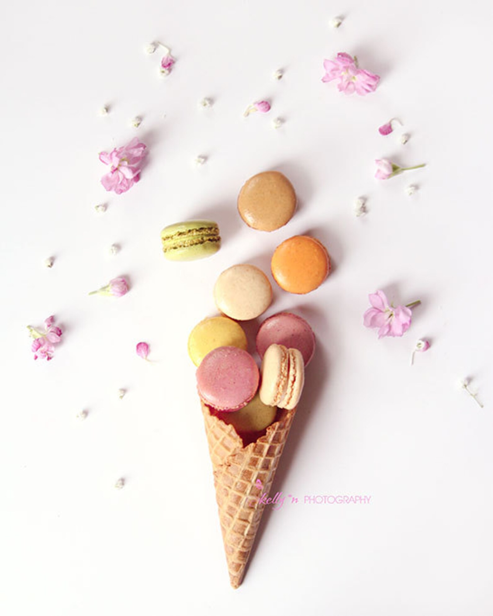 Macaron Photography- Food Photography, Macaron Ice Cream Cone Still ...