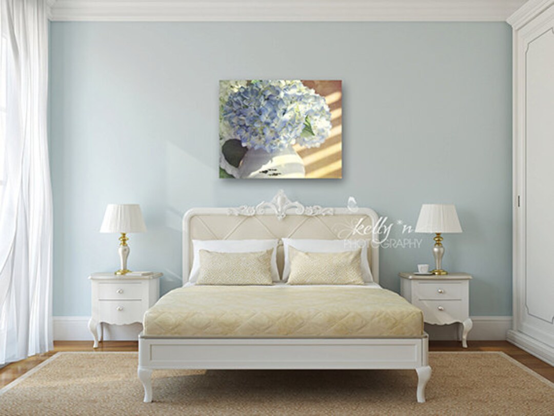 Hydrangea Canvas Print- Blue Hydrangea Floral Art, Canvas Wrap, Blue ...