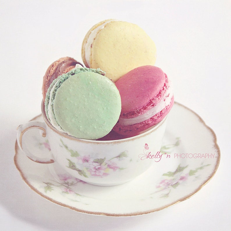 Still Life Photography- French Macarons Photograph, Pastel Colors ...