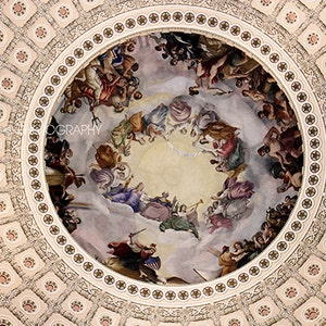 Rotunda 2- Fresco Photography, Apotheosis of Washington, US Capital ...