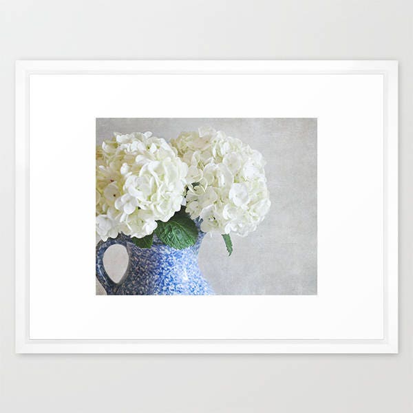 Floral Still Life Photo- Hydrangea Photograph, Floral Wall Art, White ...