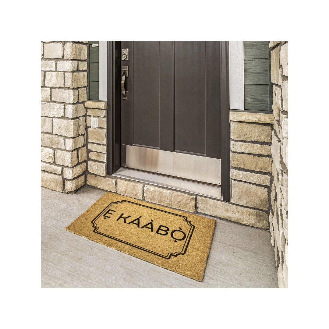 Yoruba Welcome Mat, "Ẹ KÁÀbÒ" Coir Doormat - Etsy