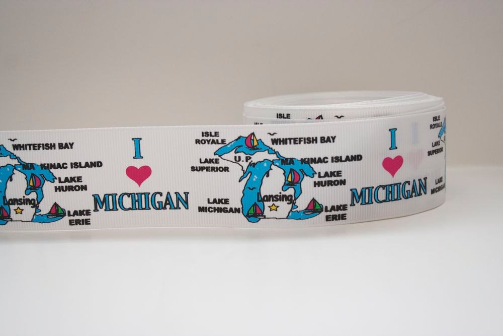 I Love Michigan Extra Wide 1.5in Grosgrain Ribbon 1yd | Etsy