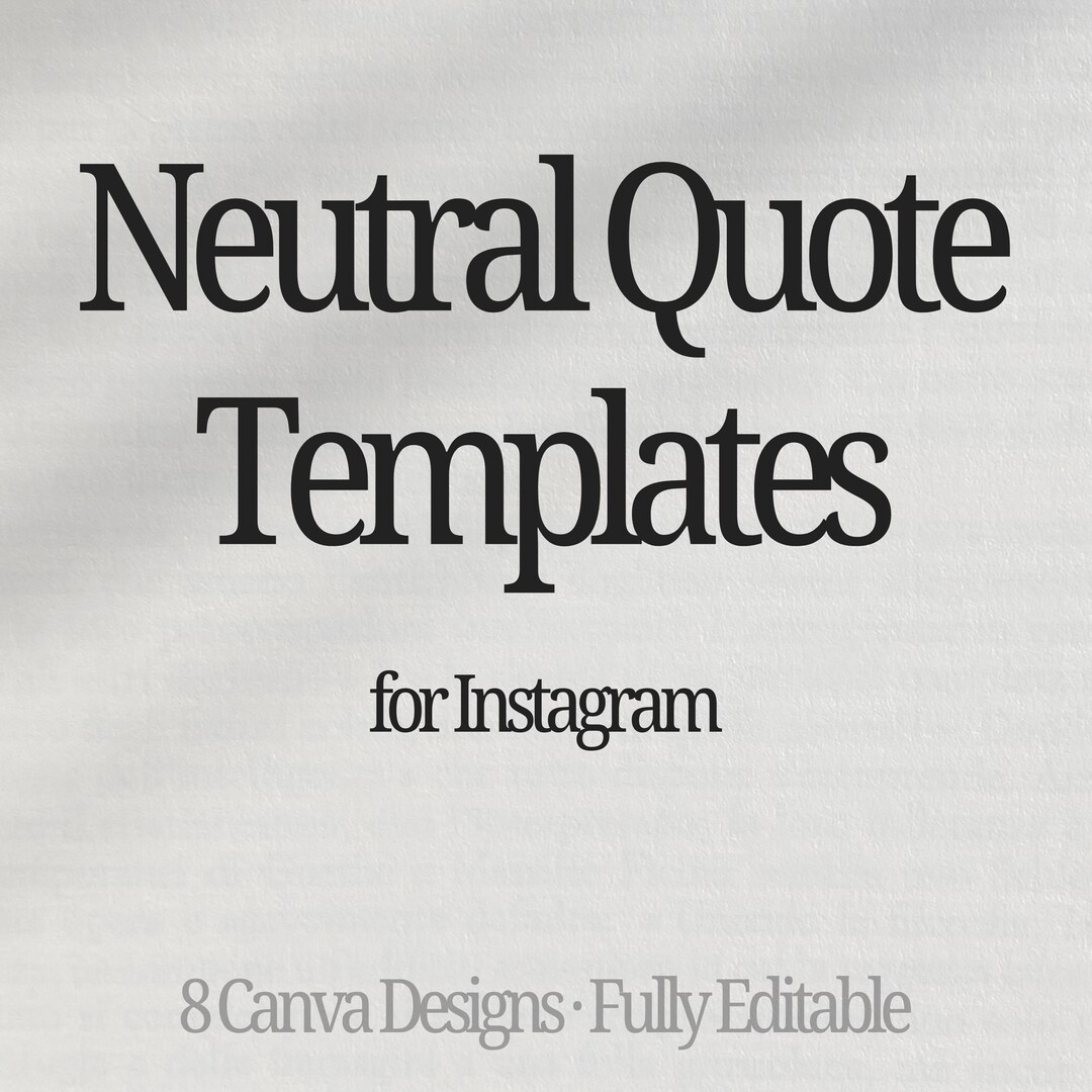 Neutral Quote Templates for Instagram - Minimal Canva Quote Posts ...
