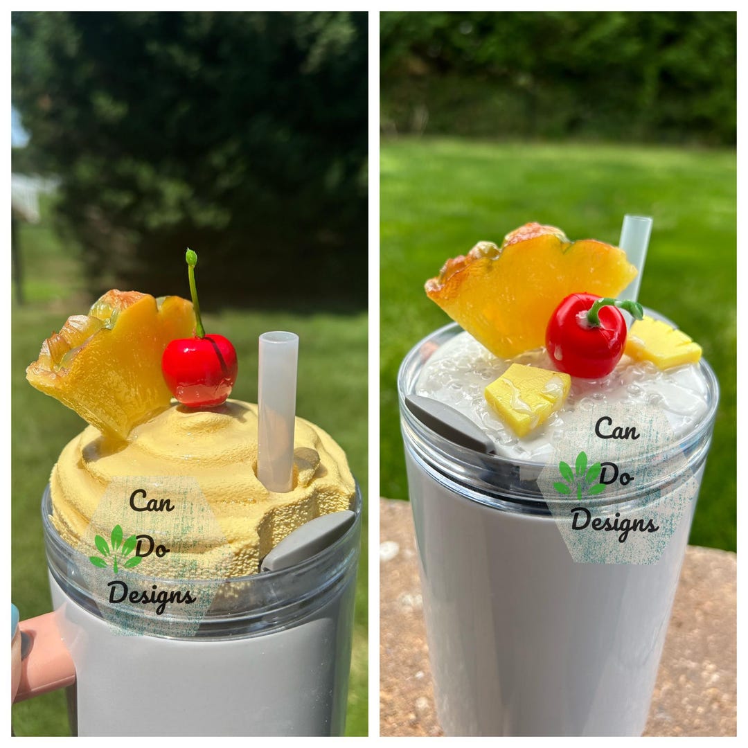 Pina Colada Pineapple Cherry Fake Ice Topper for 40oz or 20/30oz ...