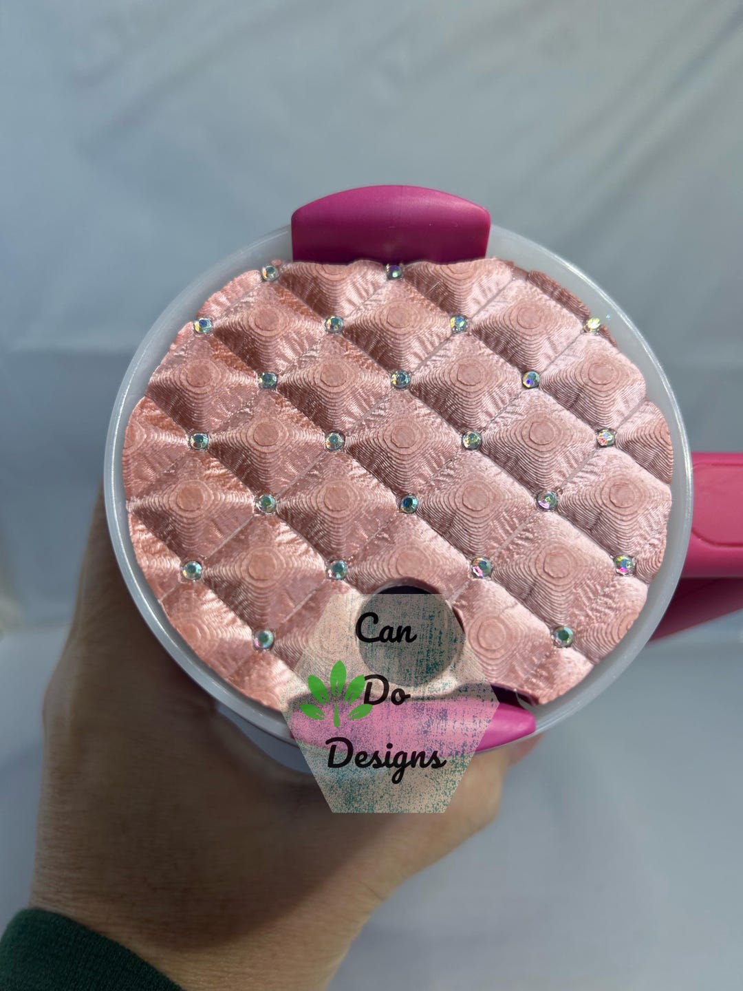 Rose Pink Quilted AB Rhinestone Topper for 40oz or 20/30oz Stanley ...