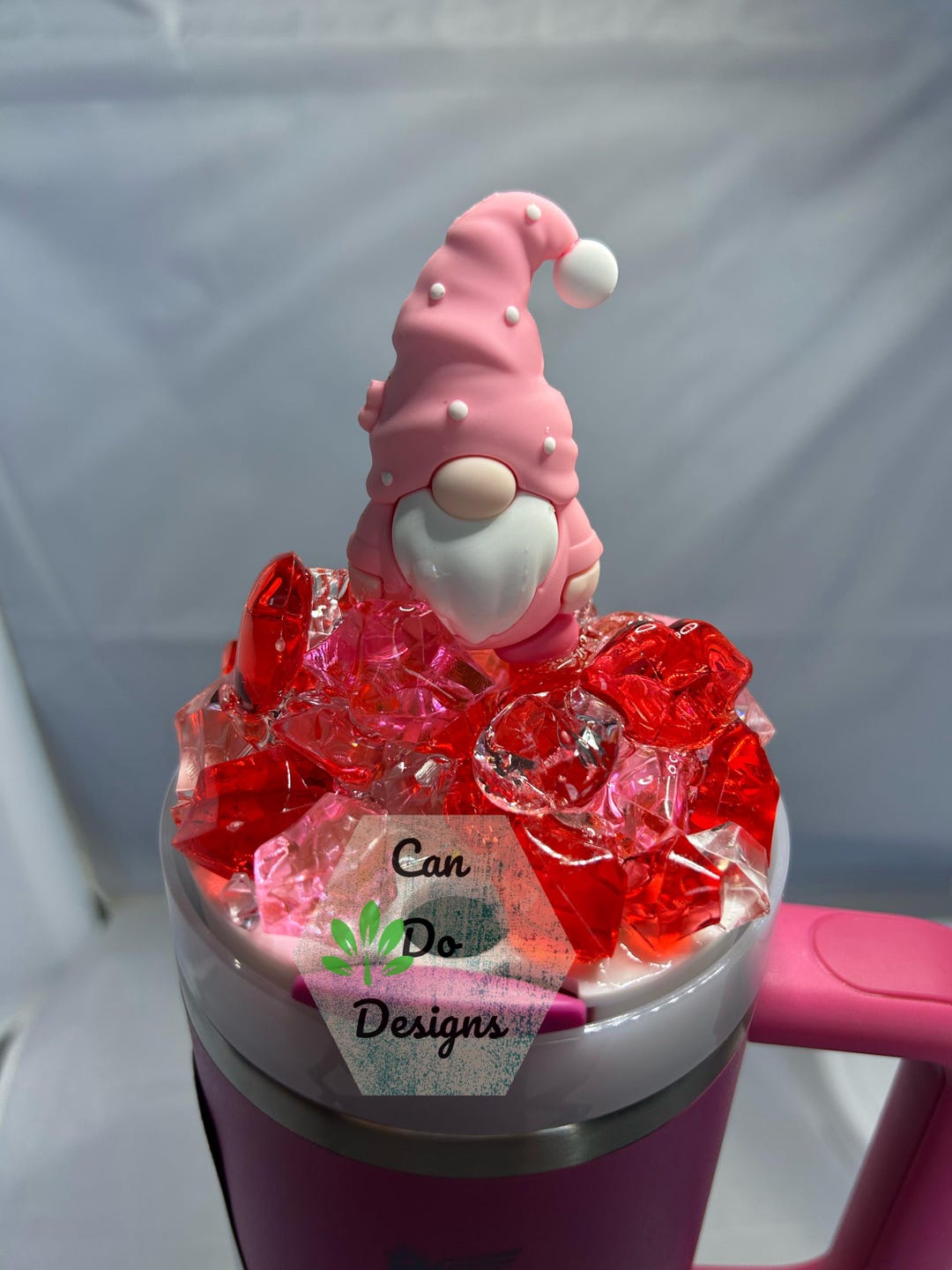 Pink Gnome Valentine Topper for 40 or 20/30oz Stanley H2.0 Tumbler Lid ...