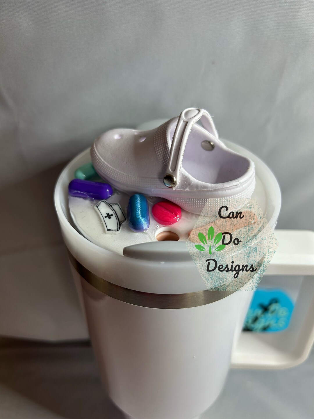 Nurse Shoe Croc Topper for 40oz or 20/30oz Quencher Tumbler Lid H2.0 ...