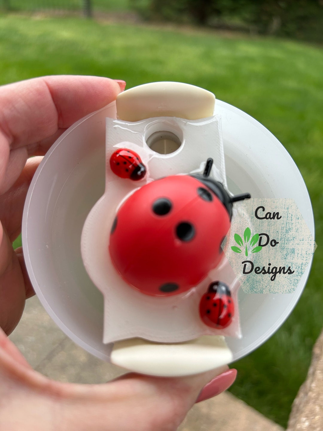 Cute Ladybug Rectangle Topper for 40oz or 20/30oz Quencher Tumbler Lid ...