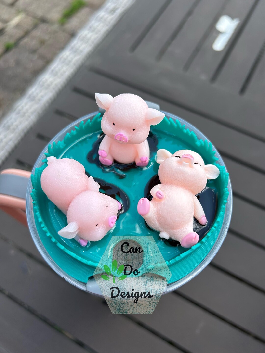 Pigs in Mud Lid for 40oz or 20/30oz Stanley Tumbler Lid H2.0; 3D Topper ...