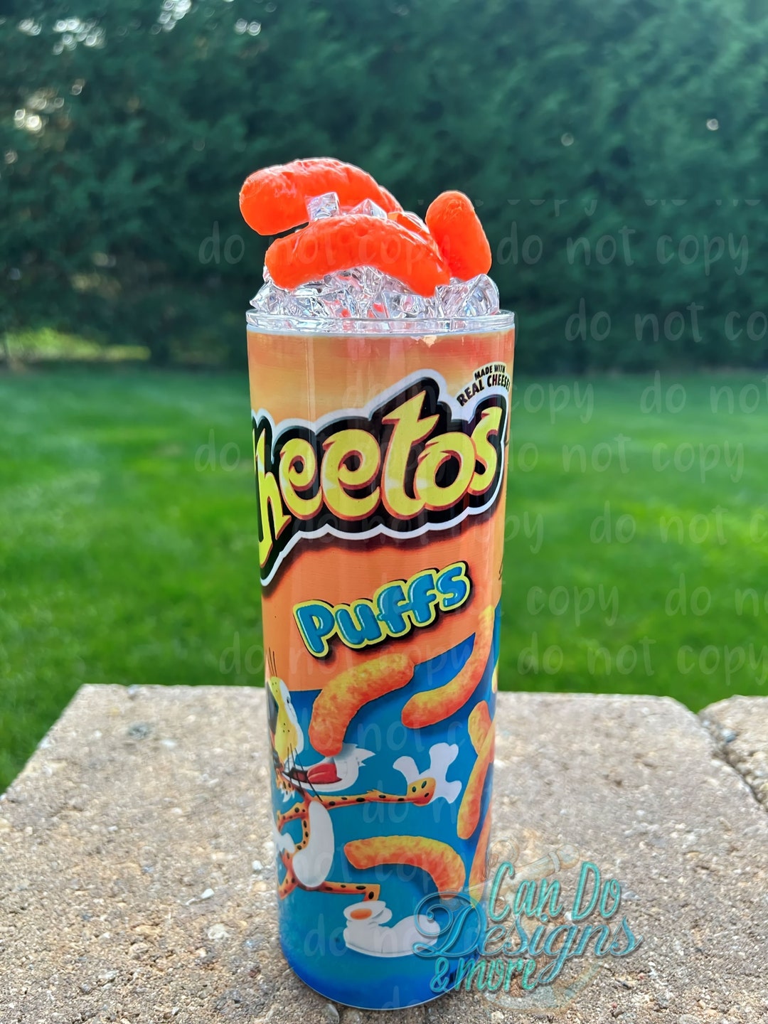 Cheese Puffs 3D Fake Ice Lid Topper & Sublimation 30oz or 20oz Skinny ...