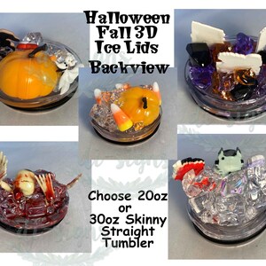 Halloween Fall Witches Pumpkins Skeleton Villains 3D Ice LID ONLY for ...