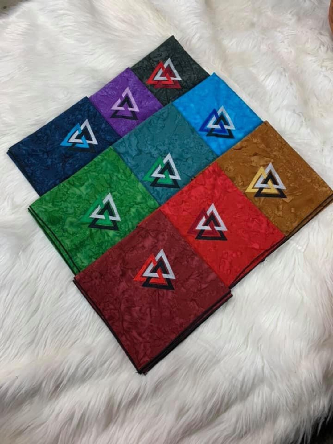 Valknut Altar Cloth Ready to Ship Square Rune Casting Cloth Table ...