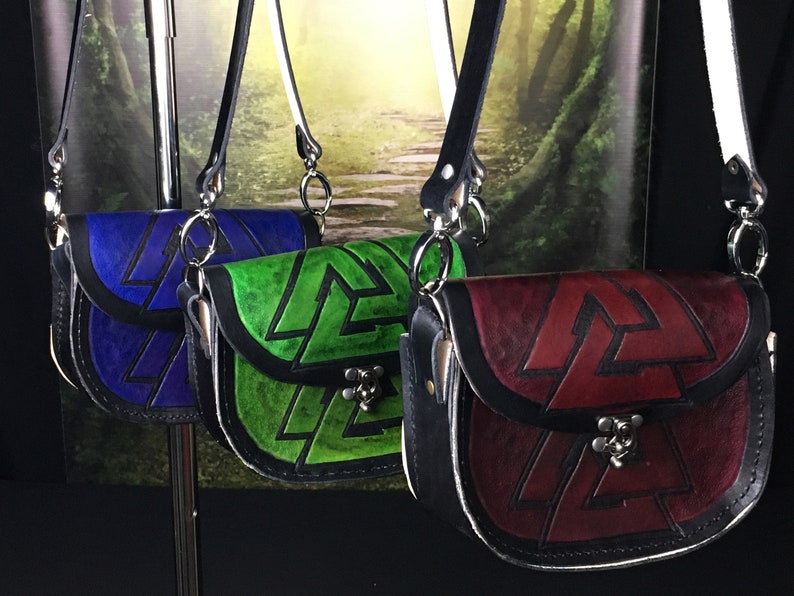 Leather Viking Purse Valknut Leather Satchel Leather - Etsy