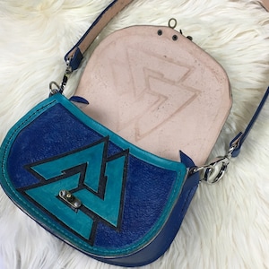 Leather Viking Purse - Valknut - Leather Satchel - Leather Viking Bag ...