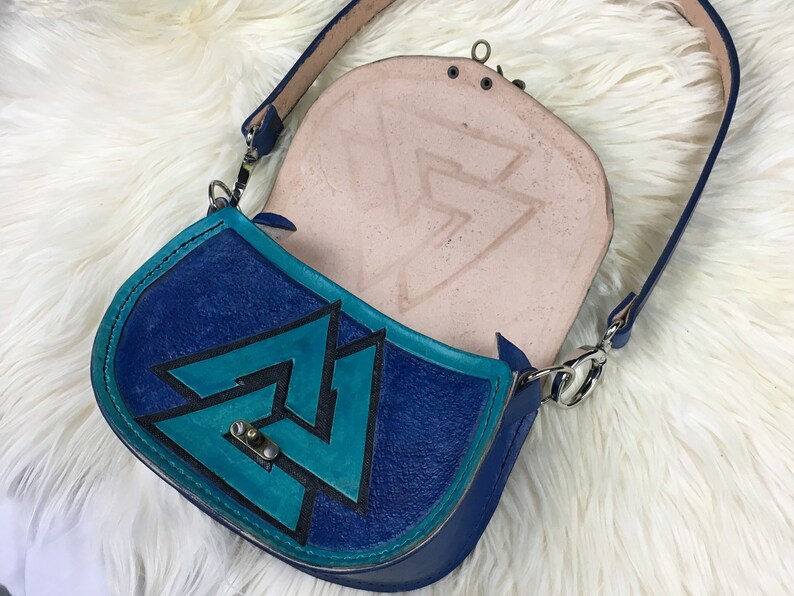 Leather Viking Purse - Valknut - Leather Satchel - Leather Viking Bag ...