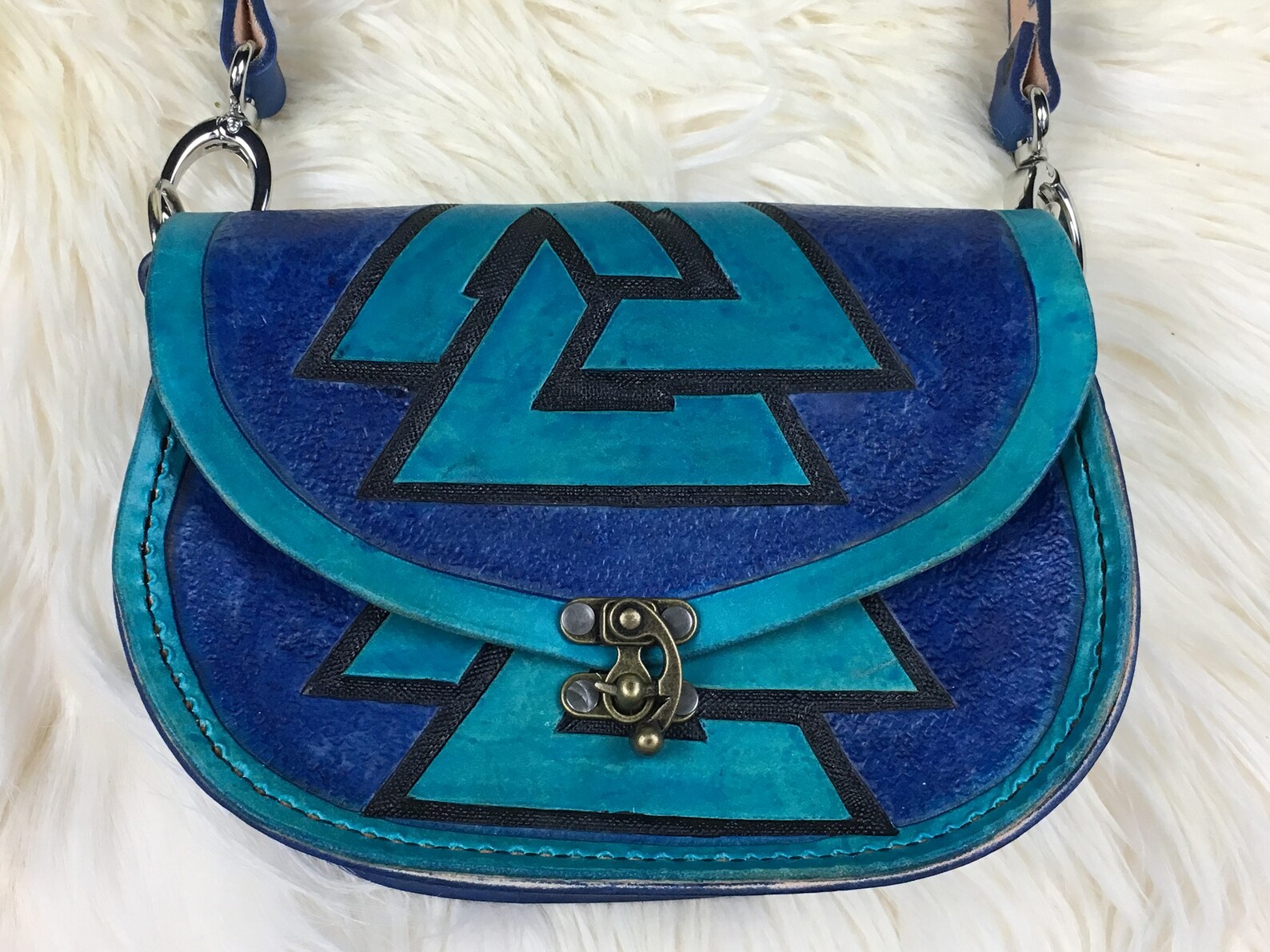 Leather Viking Purse - Valknut - Leather Satchel - Leather Viking Bag ...