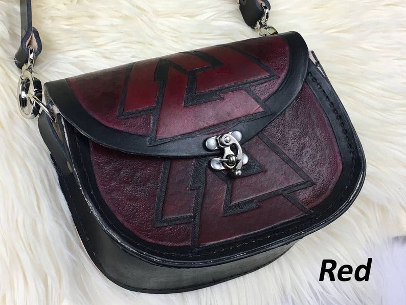 Leather Viking Purse Valknut Leather Satchel Leather - Etsy