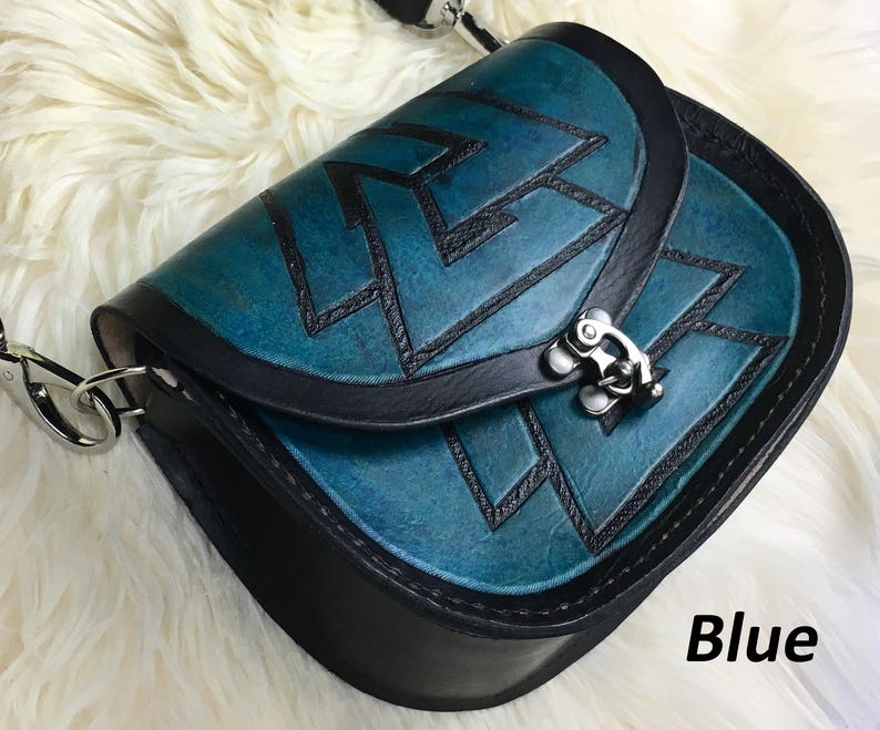 Leather Viking Purse Valknut Leather Satchel Leather - Etsy