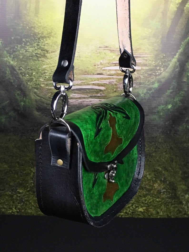 Leather Viking Purse Green Mjolnir Thors Hammer Leather - Etsy