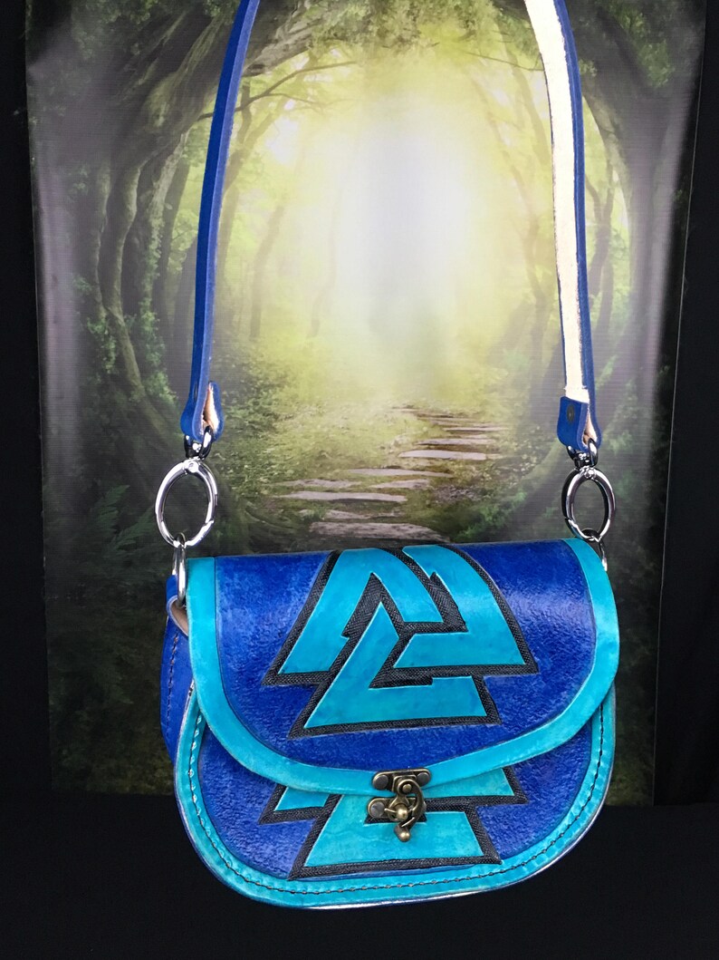 Leather Viking Purse - Valknut - Leather Satchel - Leather Viking Bag ...