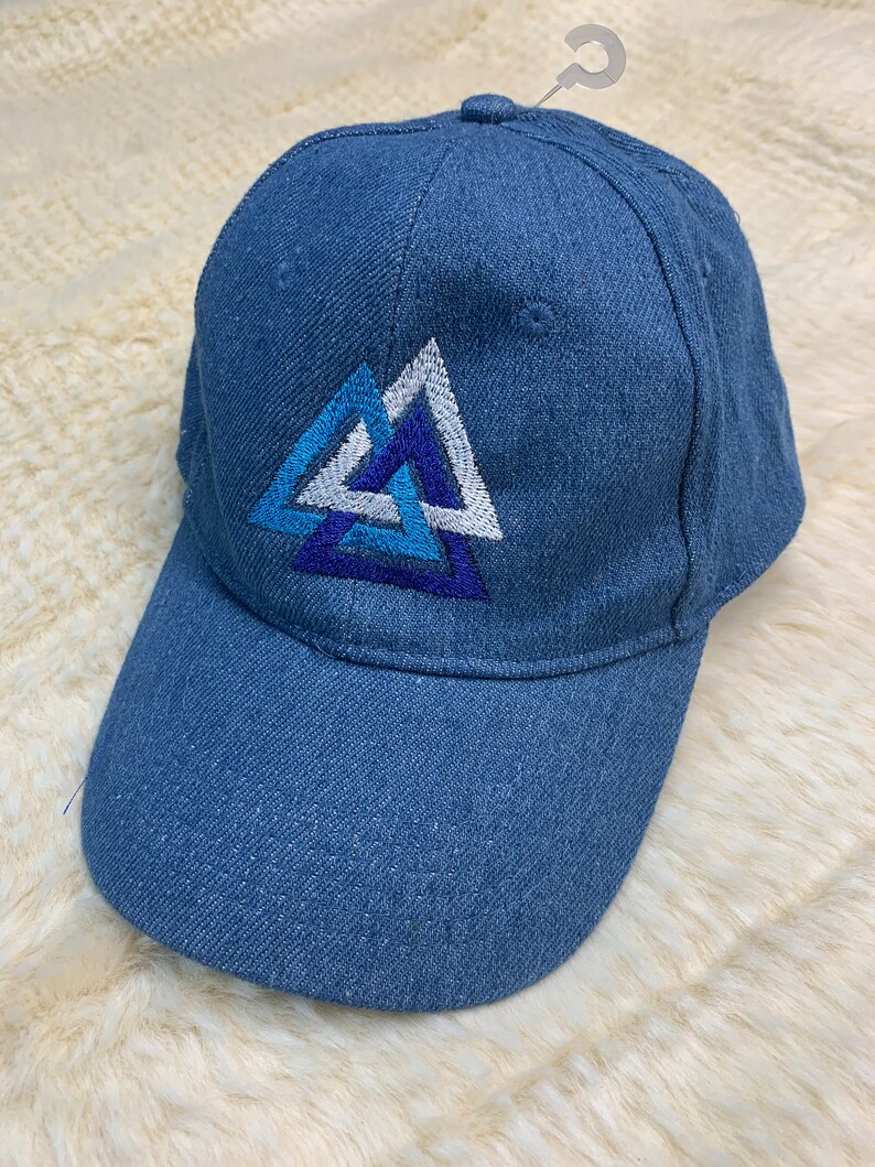 Asatru Rune Cap With Embroidered Valknut - Adjustable One Size Fits ...
