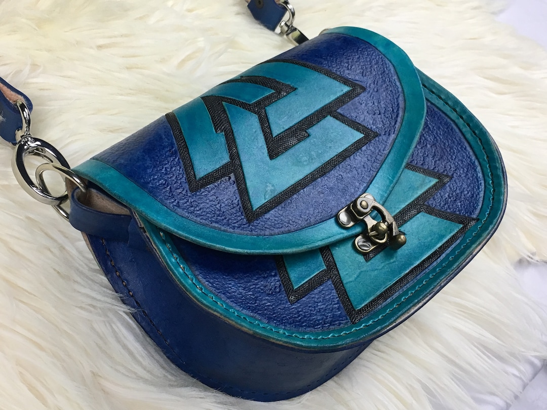 Leather Viking Purse - Valknut - Leather Satchel - Leather Viking Bag ...