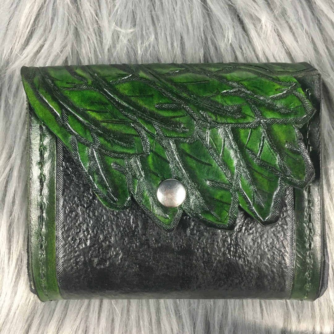 Feather Wing Leather Belt Pouch Groene Raven Feather Eagle Feather Belt ...