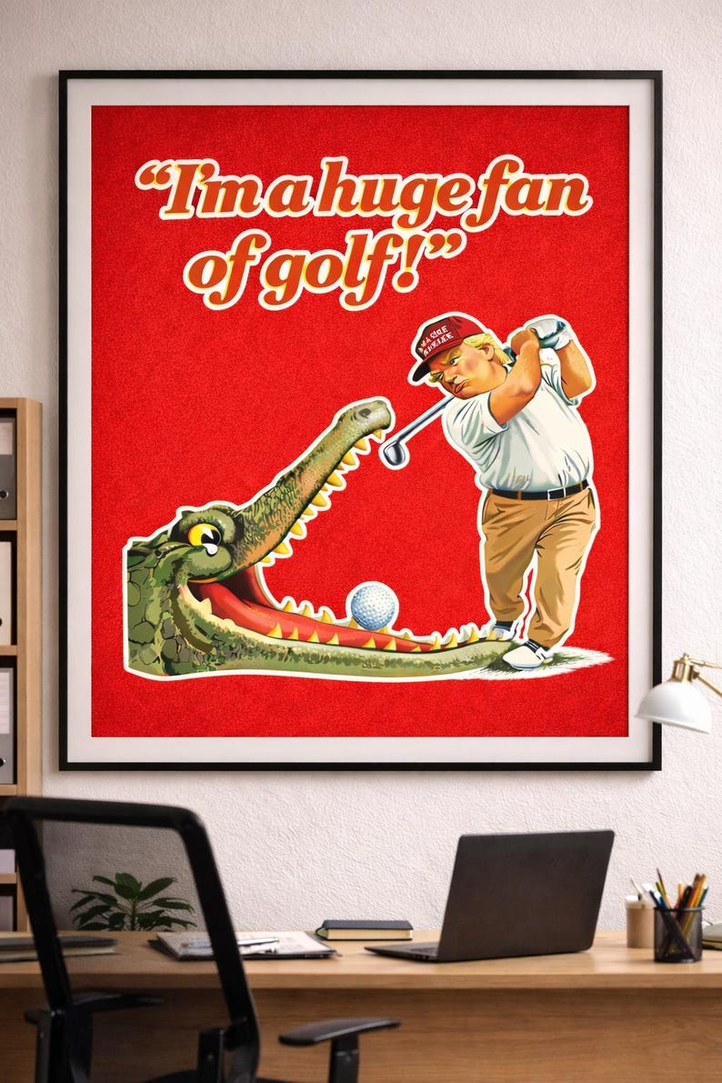 Funny Golf Poster, Satirical Political Art (digital Download) - Etsy UK