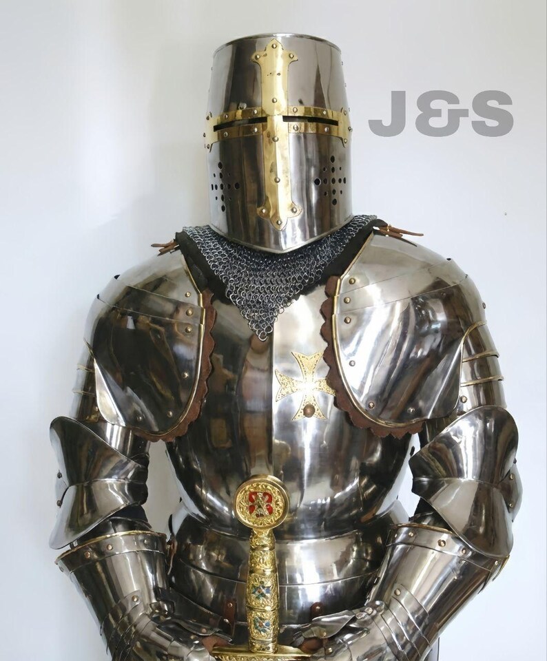 Buy Medieval Knights Templar Full Suit of Armor - Handcrafted Steel ...