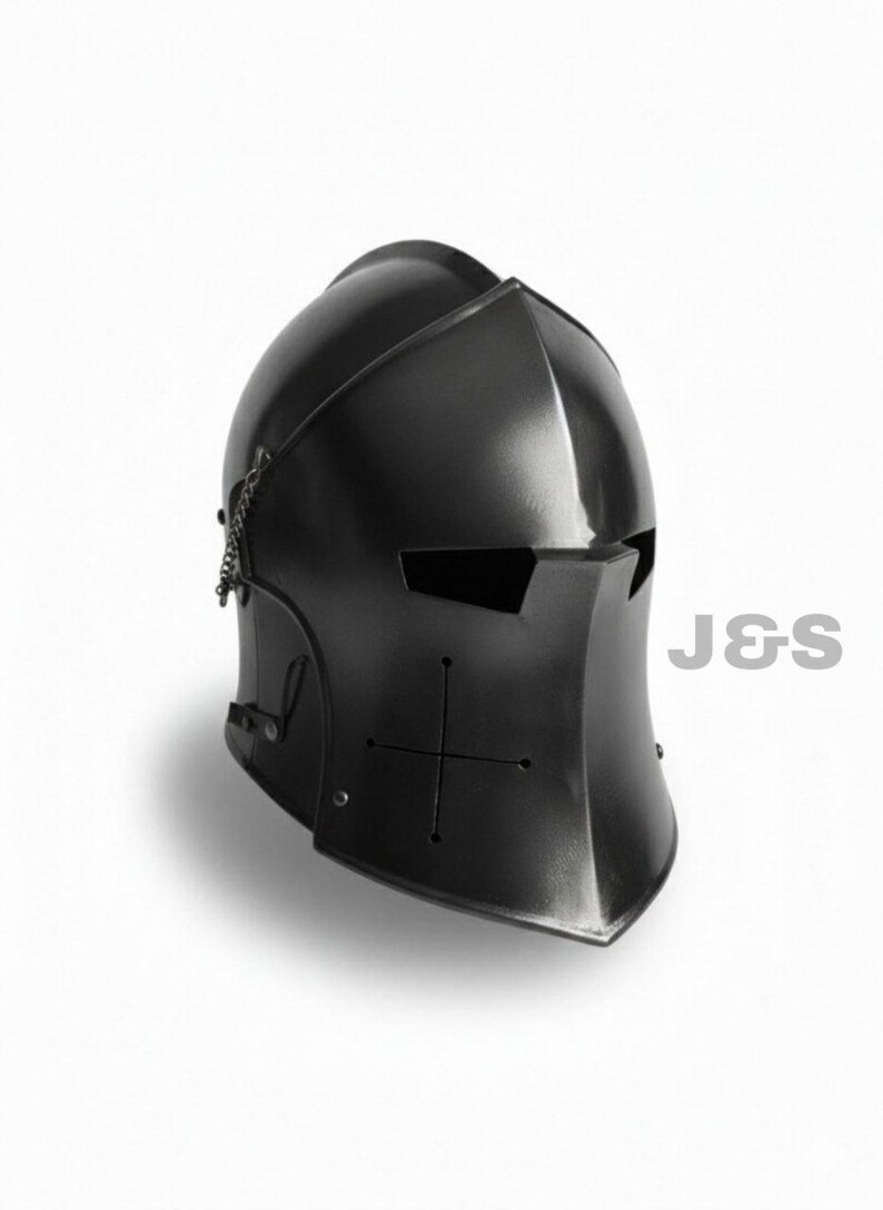 Hand-forged Black Knight Helm: Crusader Steel Helmet With Display Stand ...