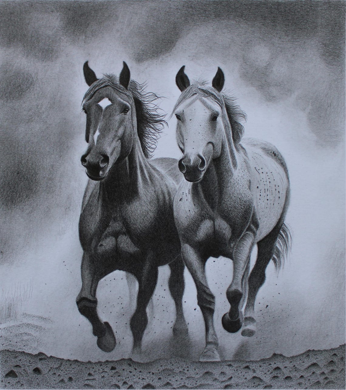 Running Horses Pencil Drawing Wild Horse Sketch Art Digital Download running-horses-pencil-drawing-wild-horse-sketch-art-digital-download