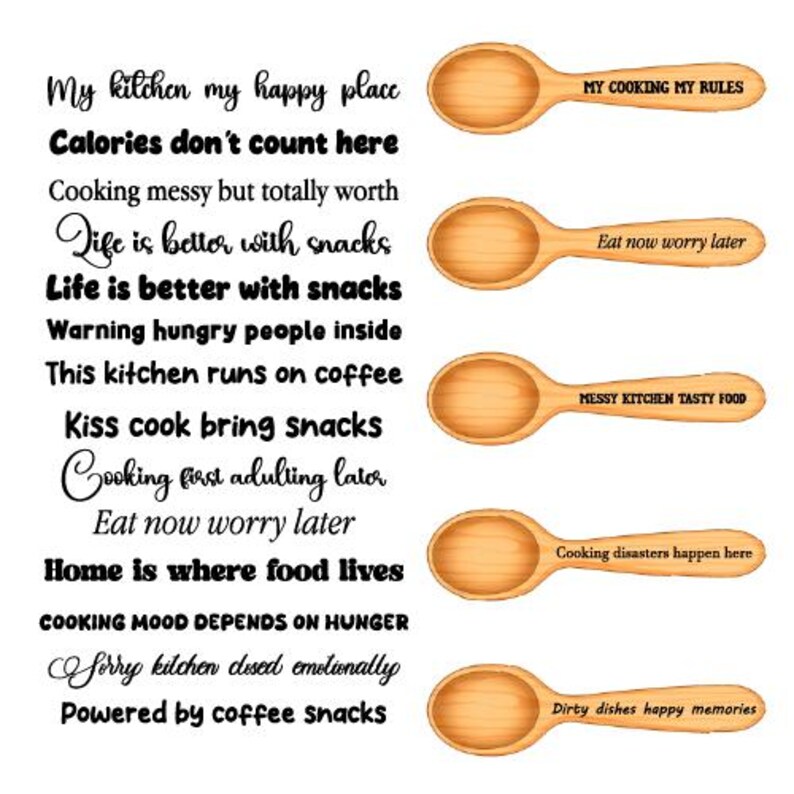 Wooden Spoon SVG Bundle, Funny Kitchen Quotes, Spoon Handle Svg Bundle ...