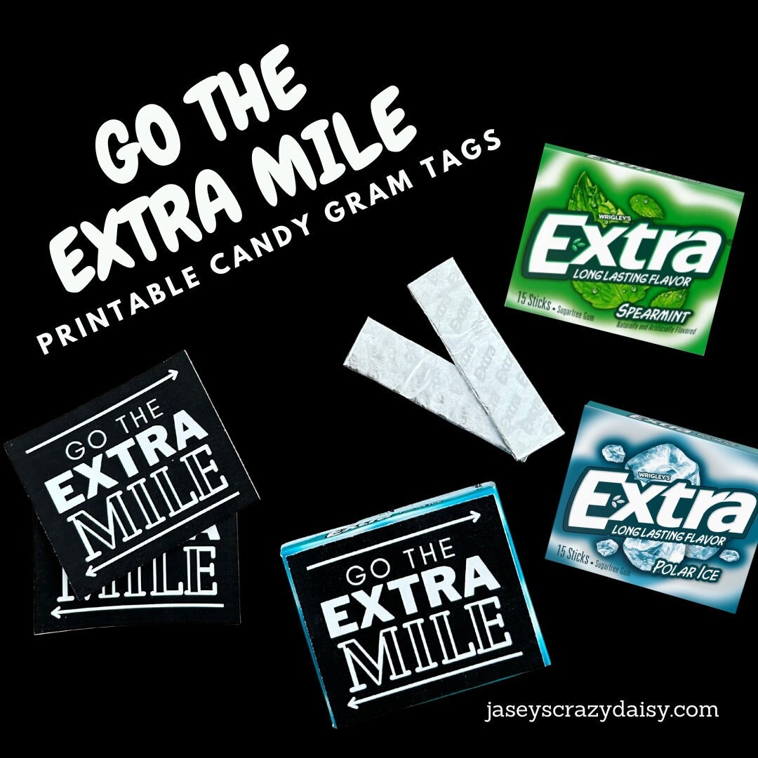 DIY Go the Extra Mile Printable Treat Tags (candy Gram) - Etsy