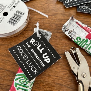 DIY Printable Roll up the Competition Snack Tags (candy Gram Tags) - Etsy