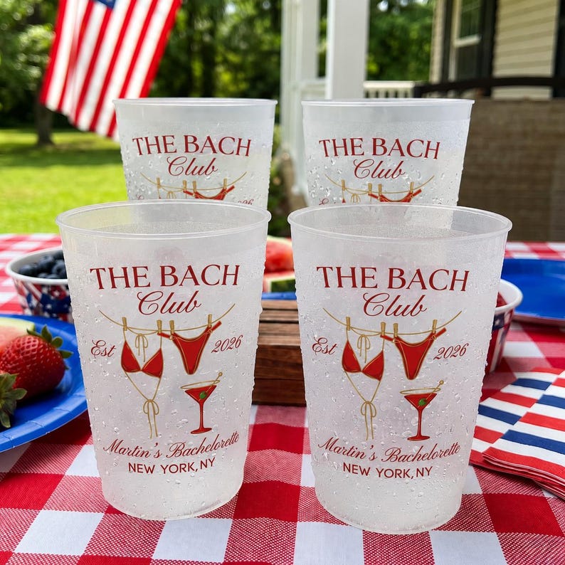 The Bach Club Frosted Plastic Cups - Personalized Cups, Wedding ...