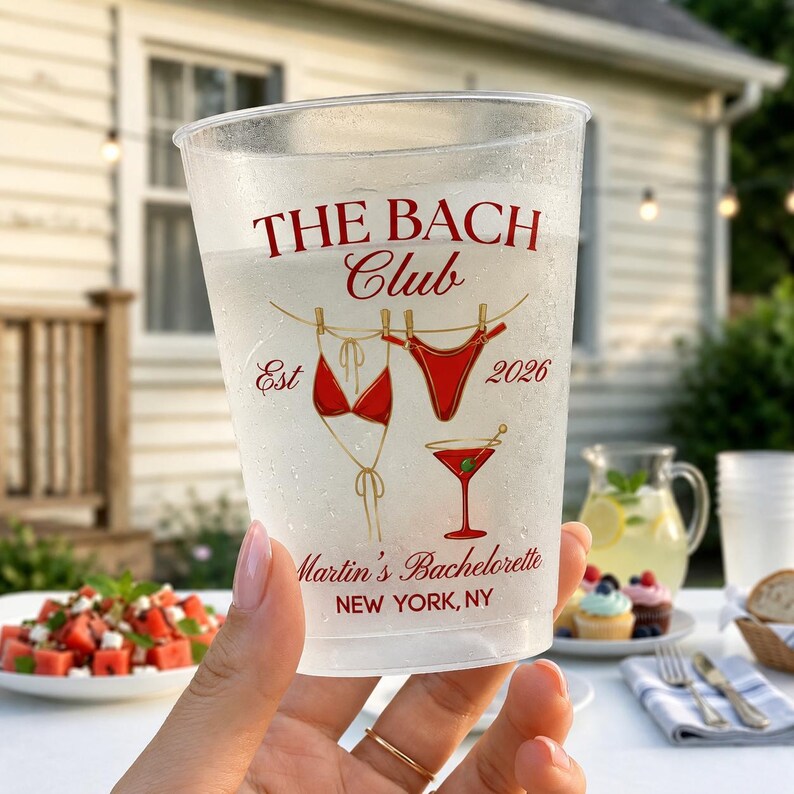 The Bach Club Frosted Plastic Cups - Personalized Cups, Wedding ...