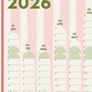 A2 Wall Calendar in Bright Watermelon Colours - Printable Digital ...
