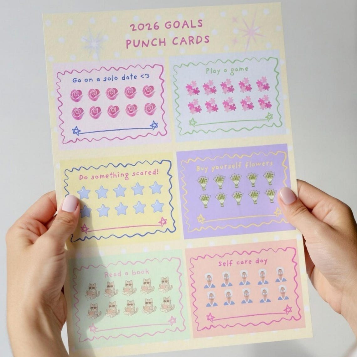 2026 Goals Punch Cards Printable | Habit Tracker Reward Cards ...