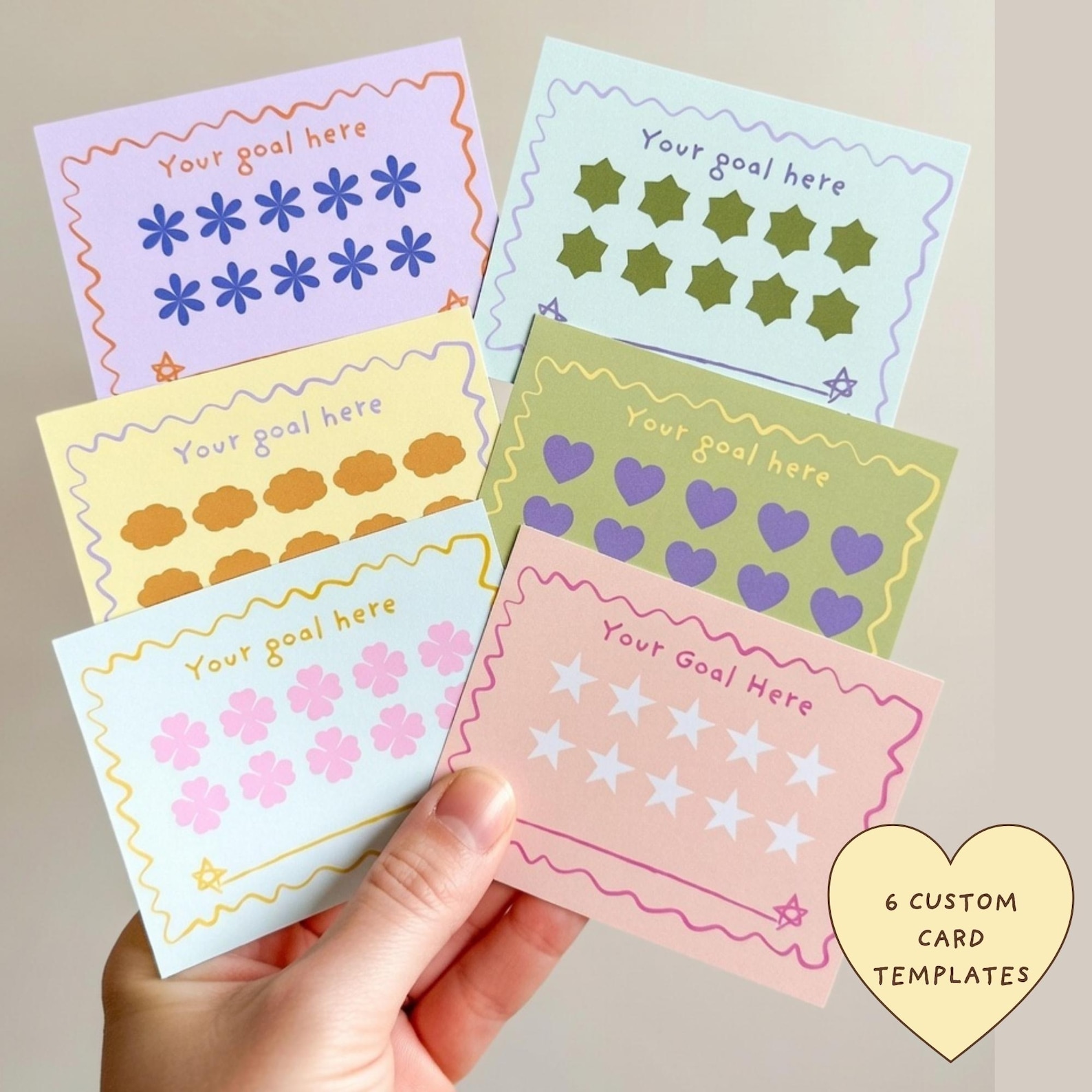 2026 Goals Punch Cards Printable | Habit Tracker Reward Cards ...