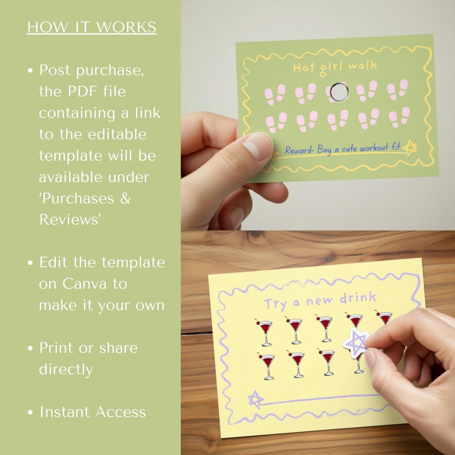 2026 Goals Punch Cards Printable | Habit Tracker Reward Cards ...