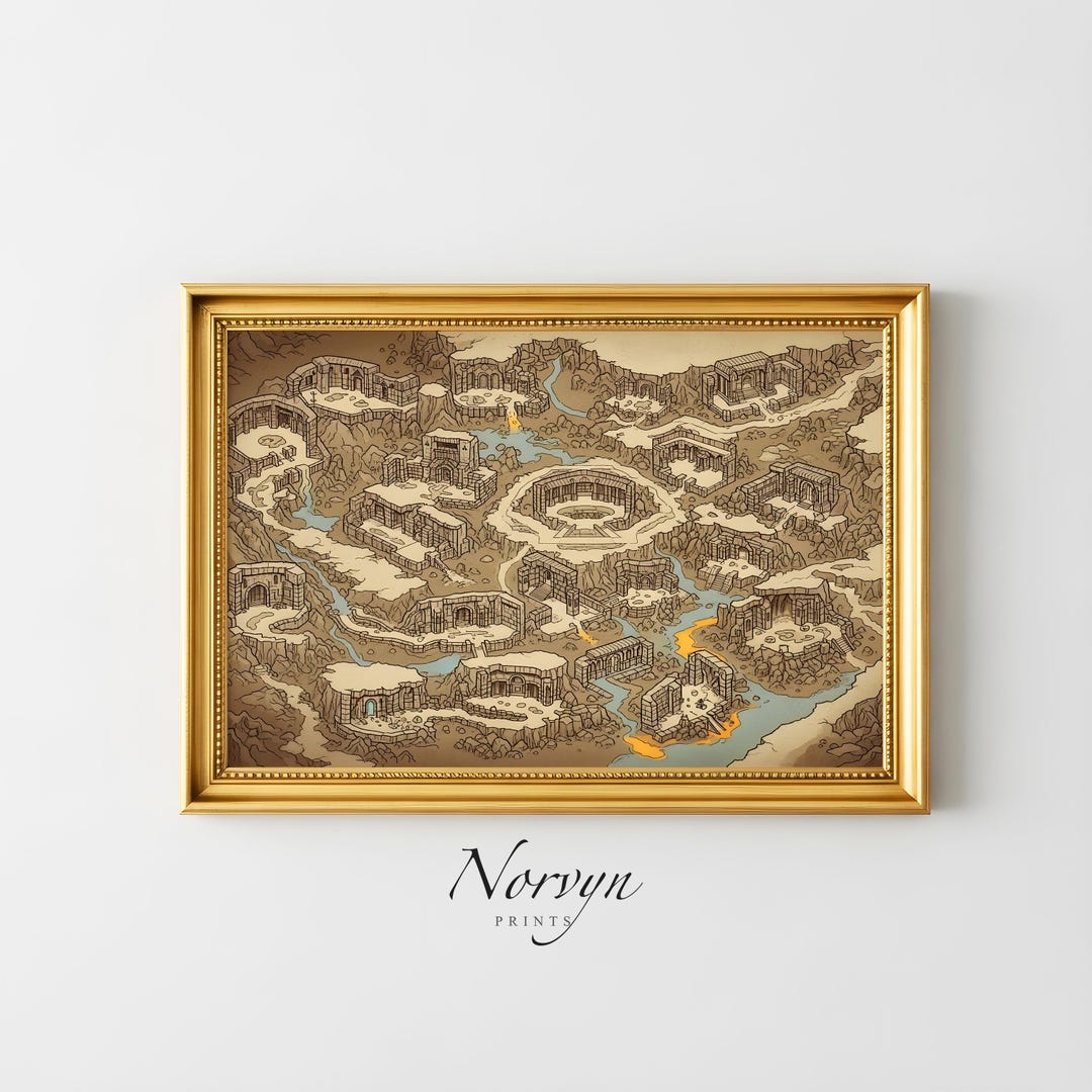 Ancient Ruins Map Printable | Lost City Civilization Illustration ...