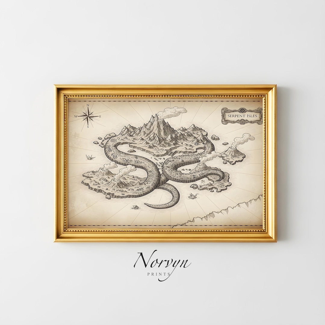 Ancient Coastal Kingdom Map Printable | Medieval Fortress Illustration ...