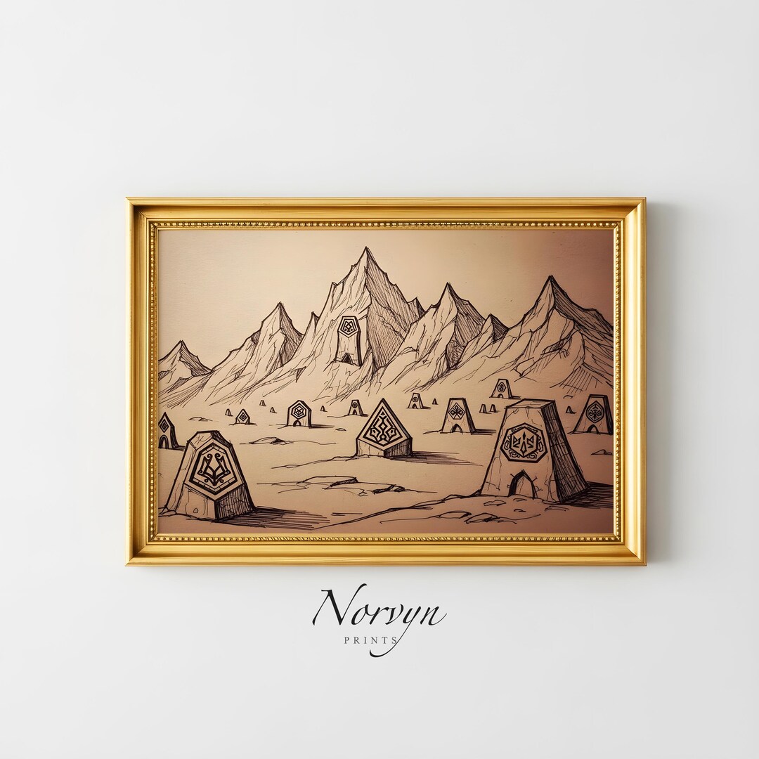 Ancient Rune Mountain, Fantasy Dungeon Map, RPG World Building, Dwarf ...