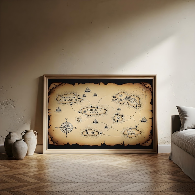 Celestial Moon Phase Map Printable | Circular Fantasy World Illustration, Lunar Cycle Wall Art ...