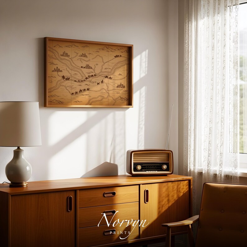 Ancient Caravan Route Map Printable | Desert Trade Route Illustration ...