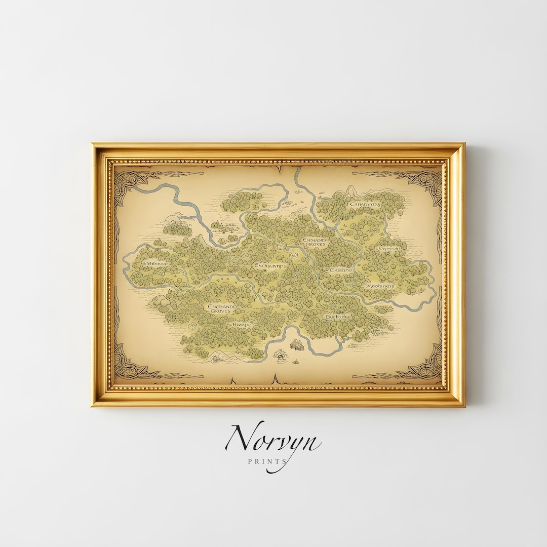 Ancient Pyramid Realm Map Printable | Egyptian Fantasy Illustration ...