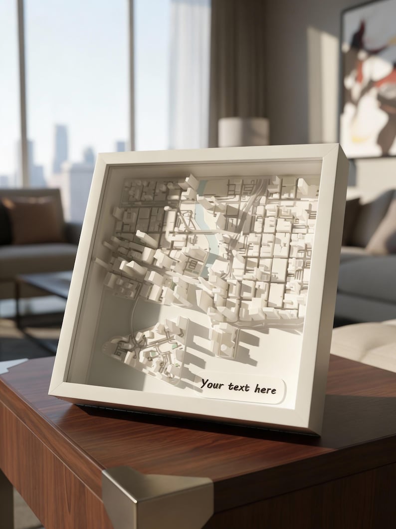 3D City Map With Your Text - Etsy